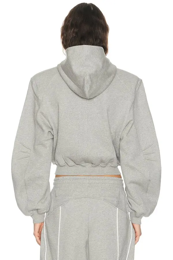 Attico Fleece Cropped Sweatshirt With Full Zip