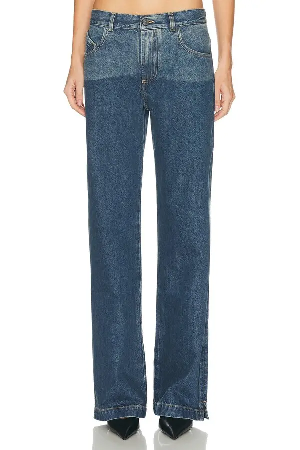 Attico Washed Straight Leg In Blue - Deep Blue