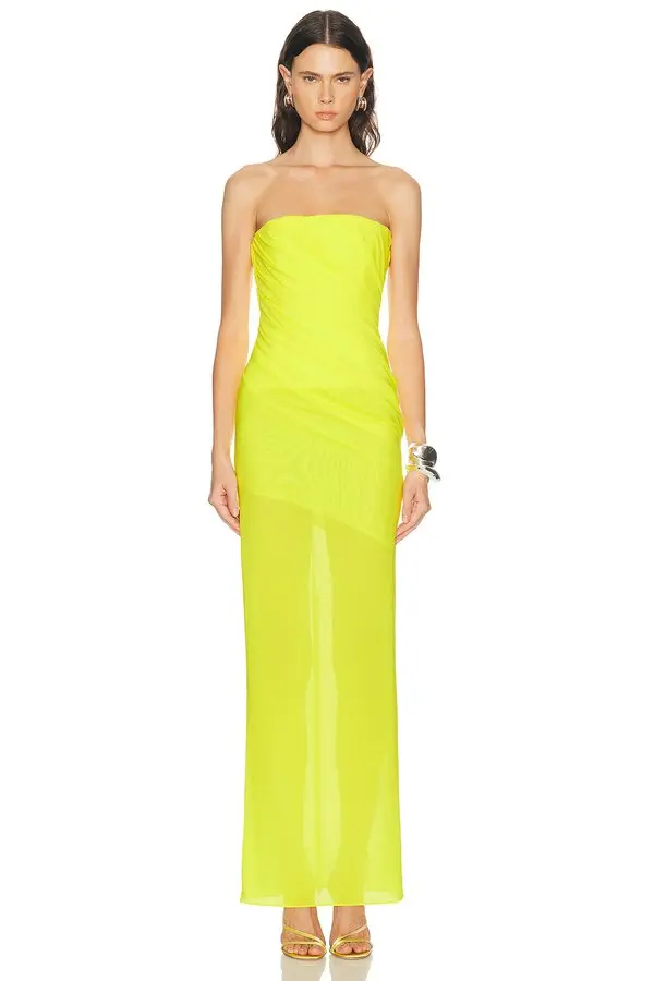 Alex Perry Strapless Tucked Column Dress