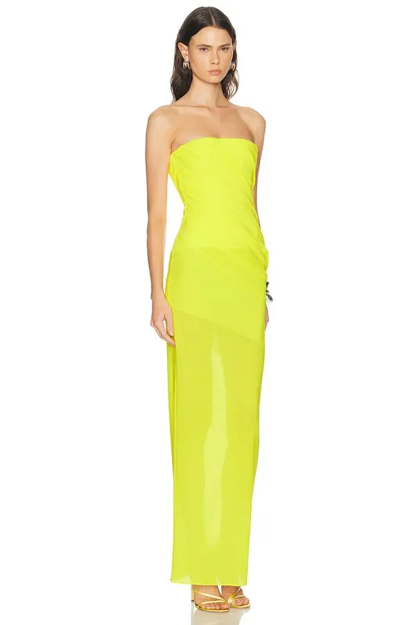 Alex Perry Strapless Tucked Column Dress