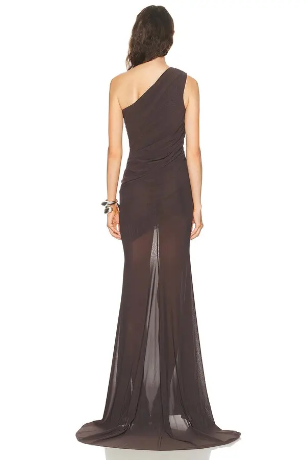Alex Perry One Shoulder Tucked Gown