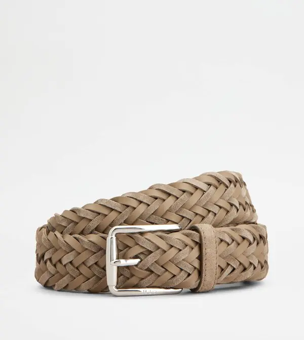 TOD'S Belt In Suede And Smooth Leather - Beige