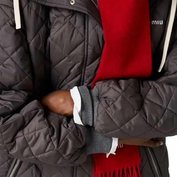 Miu Miu Quilted Hooded Down Jacket