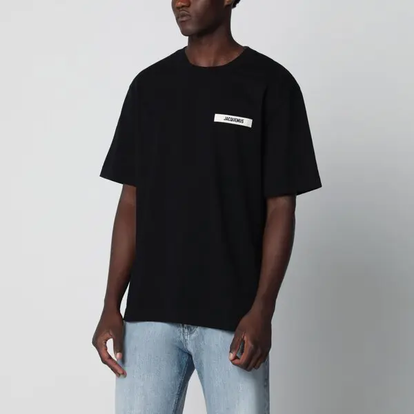 Jacquemus T-shirt With Gros Grain Logo - Black