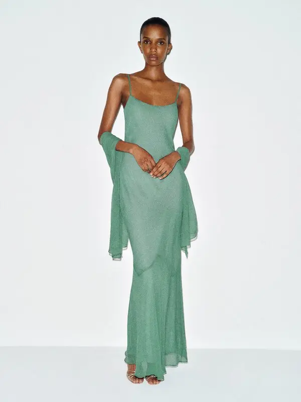 REFORMATION Rida Silk Dress - Green