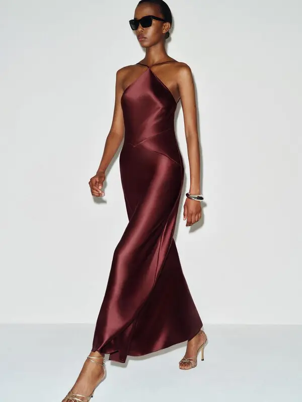 REFORMATION Emilee Silk Dress - Red