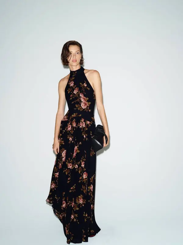 REFORMATION Fabienne Floral Maxi Dress - Black