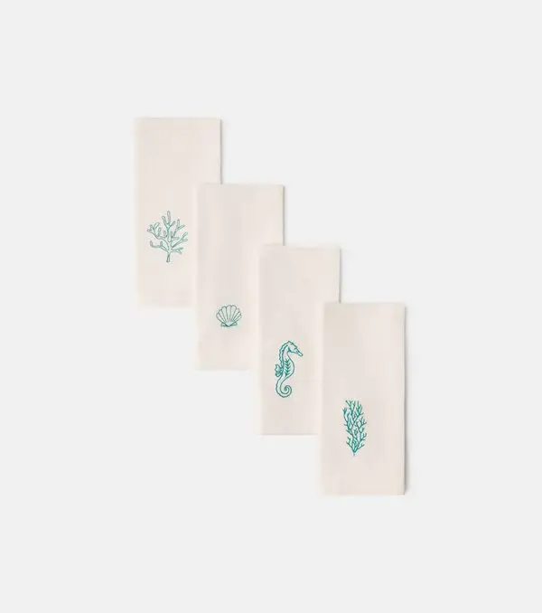 LES-OTTOMANS Set Of 6 Linen Napkins
