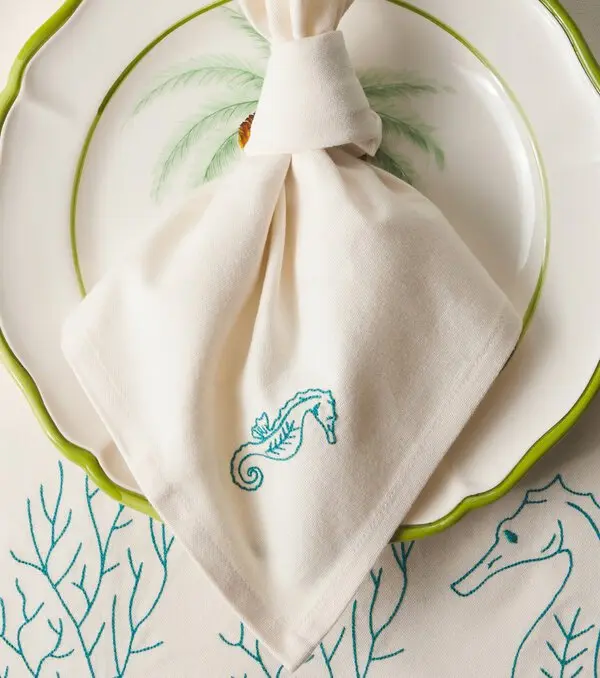 LES-OTTOMANS Set Of 6 Linen Napkins