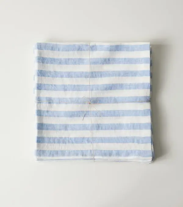 ONCE MILANO Set Of 4 Striped Linen Napkins