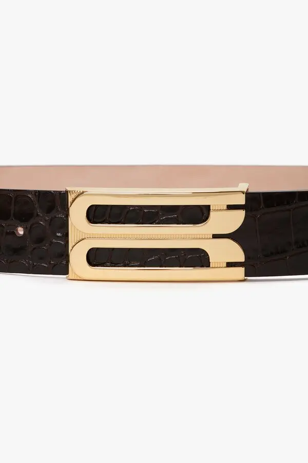 Victoria Beckham Dorian Frame Belt Jumbo Croc