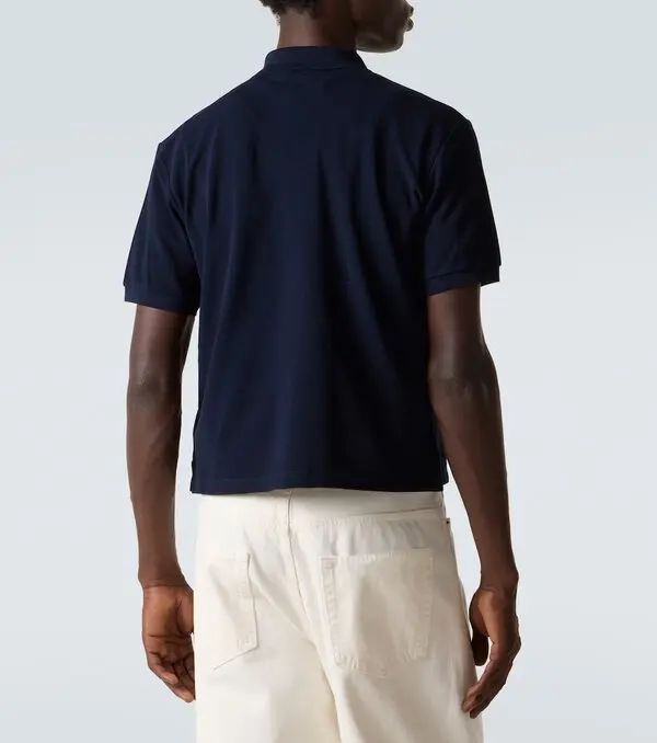 Miu Miu Logo Cotton Piqué Polo Shirt - Blue