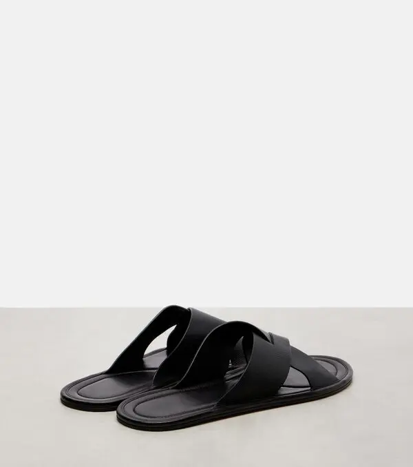 THE ROW Malick Cross Leather Sandals