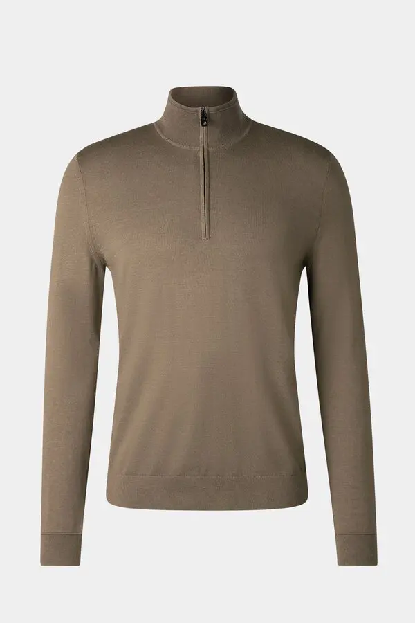 Bogner Ouri Virgin Wool Zip-up Turtleneck - Hazel
