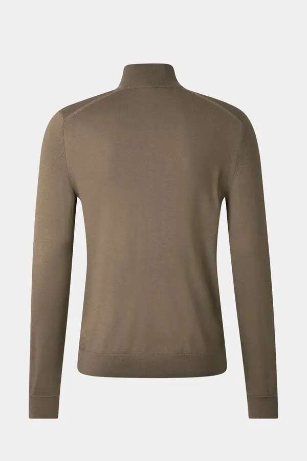 Bogner Ouri Virgin Wool Zip-up Turtleneck - Hazel