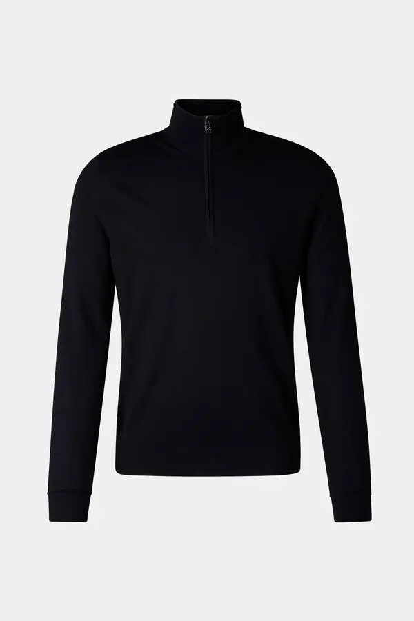 Bogner Ouri Virgin Wool Zip-up Turtleneck - Navy