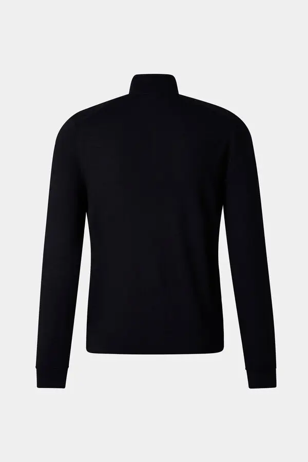 Bogner Ouri Virgin Wool Zip-up Turtleneck - Navy
