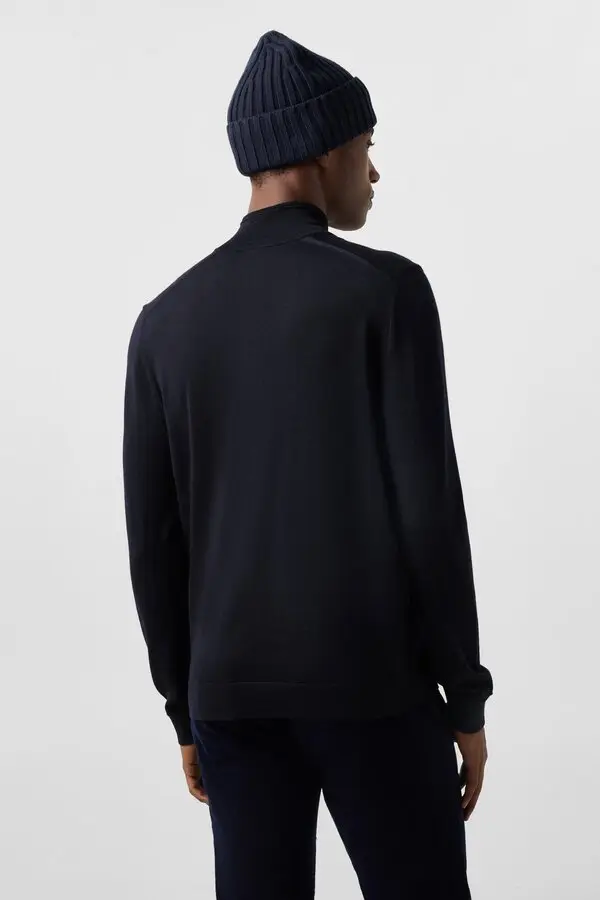 Bogner Ouri Virgin Wool Zip-up Turtleneck - Navy