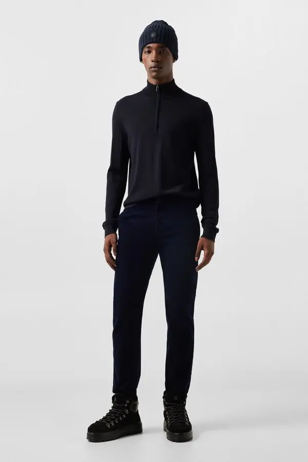 Bogner Ouri Virgin Wool Zip-up Turtleneck - Navy