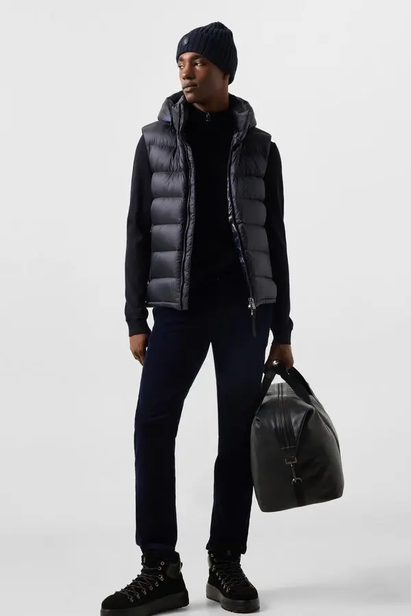 Bogner Ouri Virgin Wool Zip-up Turtleneck - Navy