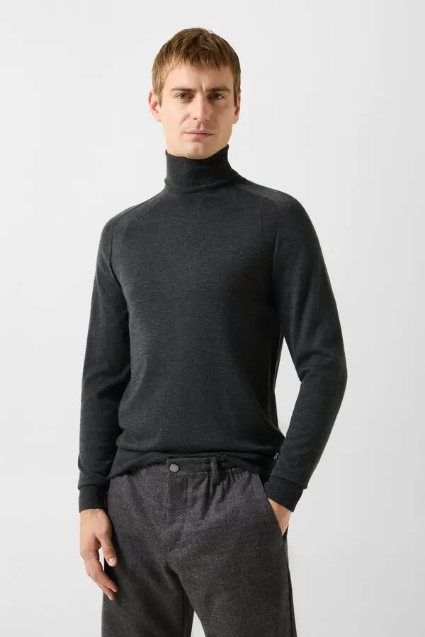 Bogner Gordon Pure New Wool And Cashmere Turtleneck Sweater - Anthracite