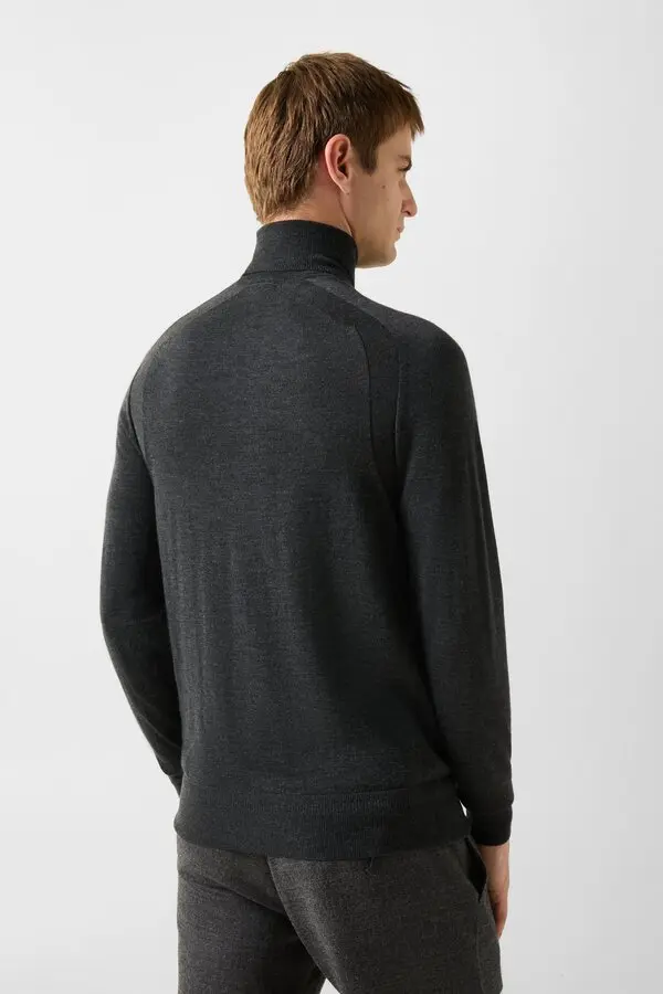 Bogner Gordon Pure New Wool And Cashmere Turtleneck Sweater - Anthracite
