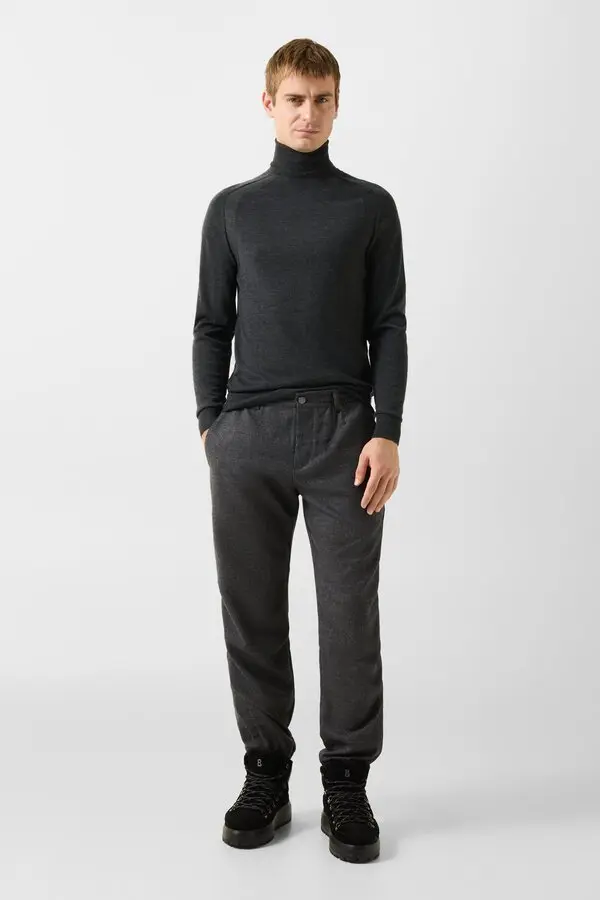 Bogner Gordon Pure New Wool And Cashmere Turtleneck Sweater - Anthracite