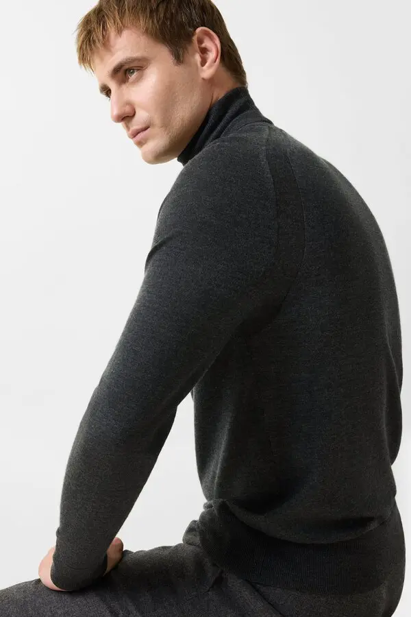 Bogner Gordon Pure New Wool And Cashmere Turtleneck Sweater - Anthracite