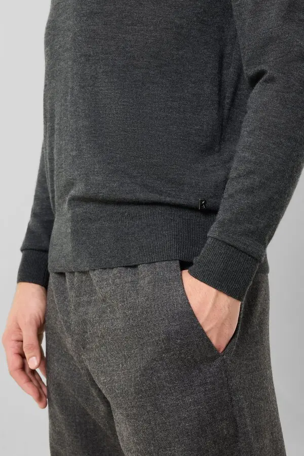 Bogner Gordon Pure New Wool And Cashmere Turtleneck Sweater - Anthracite