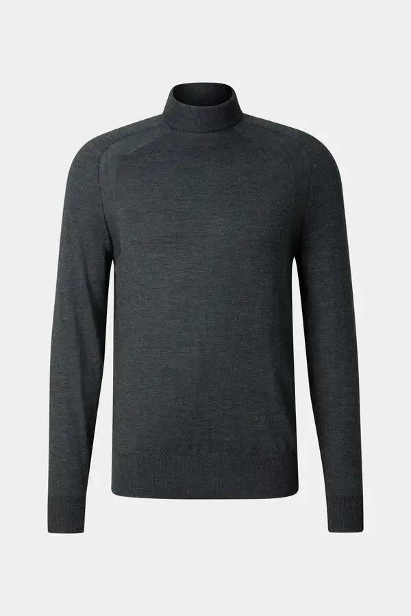 Bogner Gordon Pure New Wool And Cashmere Turtleneck Sweater - Anthracite