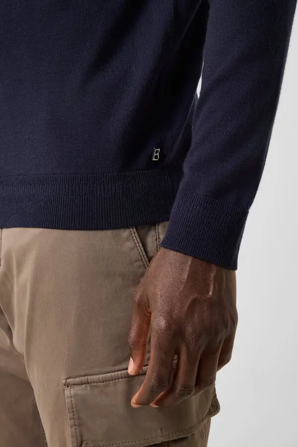 Bogner Pure New Wool Cashmere Sweater - Navy