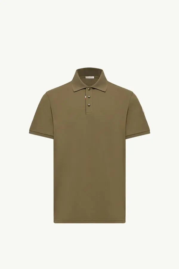 Moncler Logo Cotton Piquet Polo Shirt
