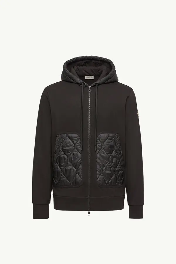 Moncler Diamond Quilted Cotton Blend Zip-up Hoodie