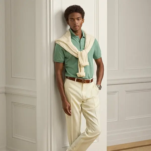 Ralph Lauren Gregory Hand-tailored Wool Trouser - Cream