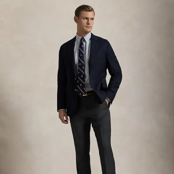 Ralph Lauren Slim Fit Wool Twill Trouser - Medium Grey