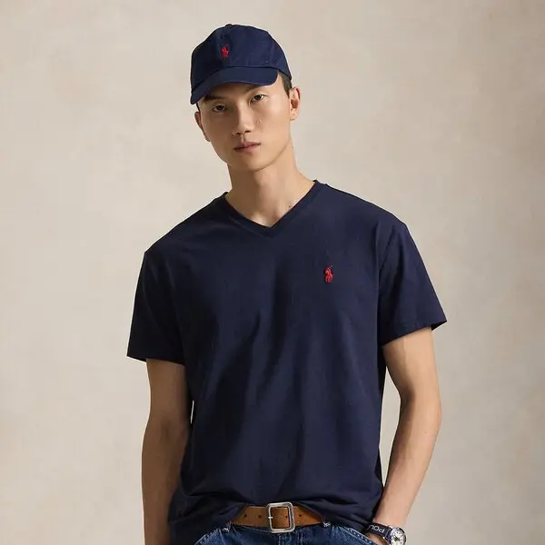 Ralph Lauren Classic Fit Jersey V-neck T-shirt - Ink