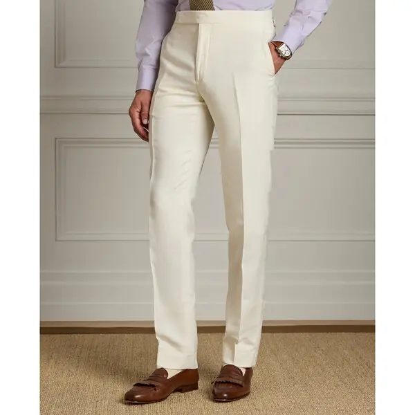 Ralph Lauren Gregory Silk-linen Trousers - Classic Cream
