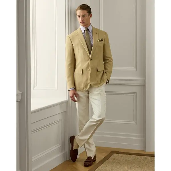 Ralph Lauren Gregory Silk-linen Trousers - Classic Cream