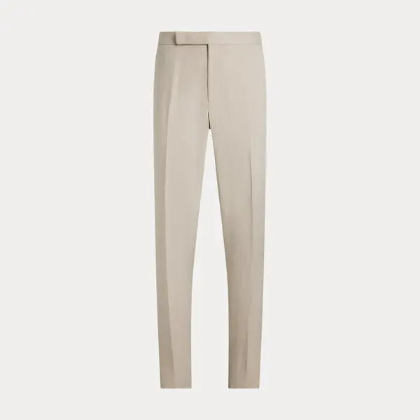 Ralph Lauren Gregory Hand-tailored Silk-linen Trouser - Pearl Grey