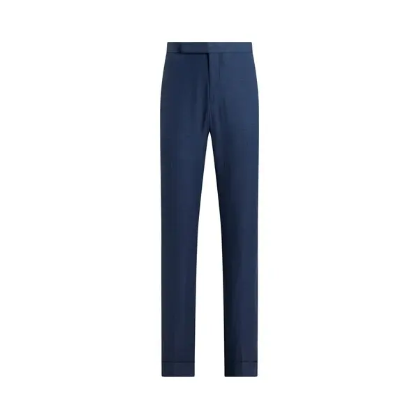 Ralph Lauren Gregory Hand-tailored Silk-linen Trouser - Steel Blue