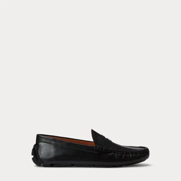 Ralph Lauren Anders Leather Driver - Black