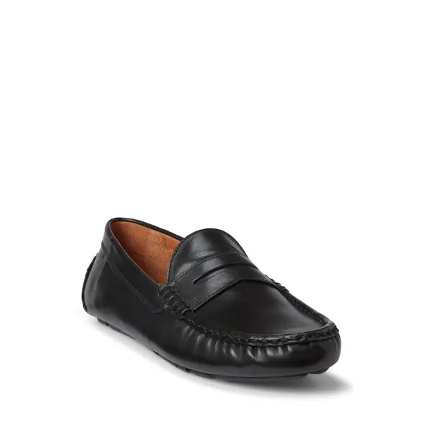 Ralph Lauren Anders Leather Driver - Black