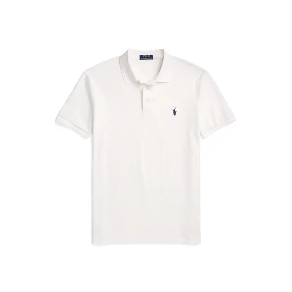 Ralph Lauren Custom Slim Fit Stretch Mesh Polo Shirt - White
