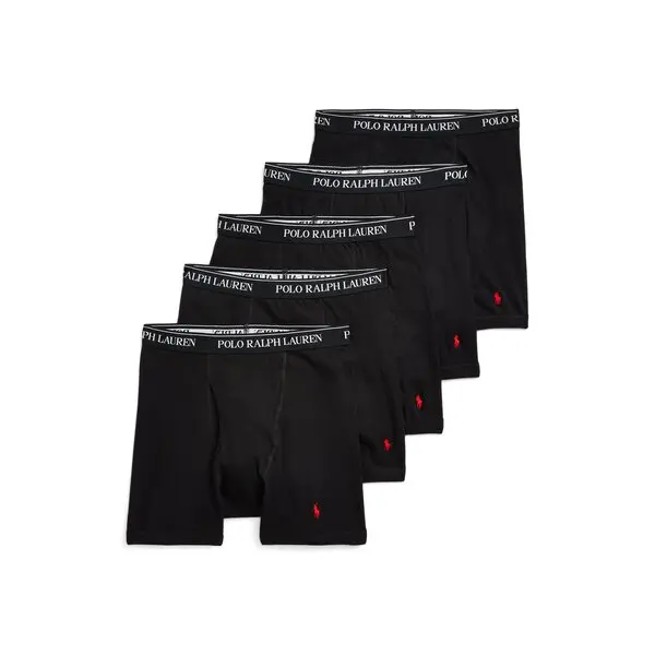 Ralph Lauren Cotton Wicking Boxer Brief 5-pack - Black