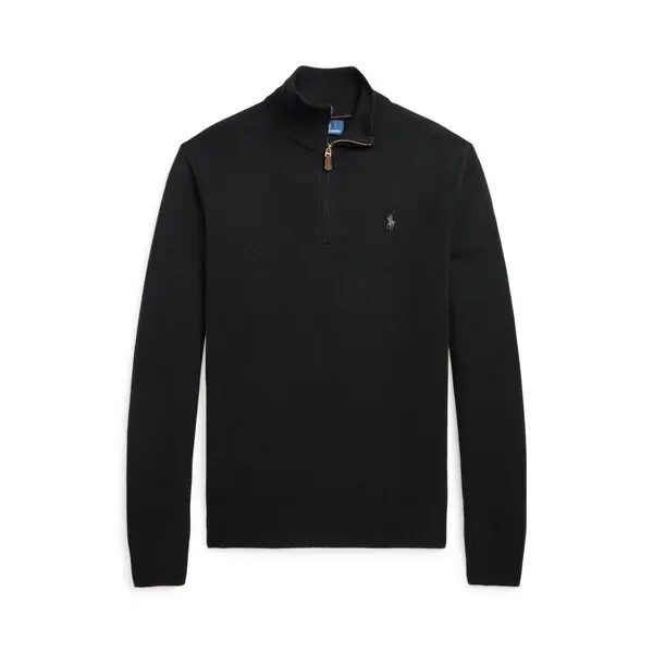 Ralph Lauren Wool Quarter-zip Sweater - Polo Black