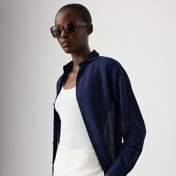 Ralph Lauren Relaxed Fit Linen Voile Shirt - Lux Navy