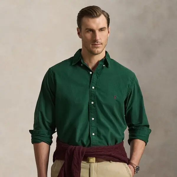 Ralph Lauren Garment-dyed Oxford Shirt - Moss Agate