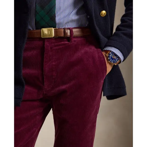 Ralph Lauren Andover Slim Fit Stretch Corduroy Pants - Ruby