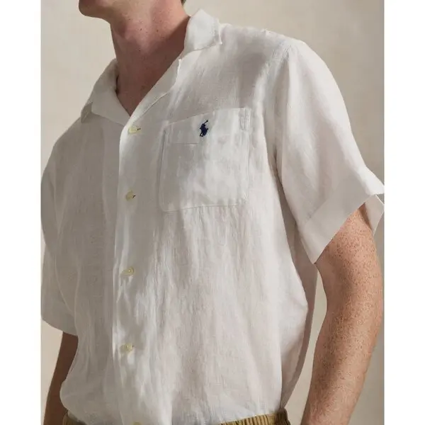 Ralph Lauren Classic Fit Linen Camp Shirt - White