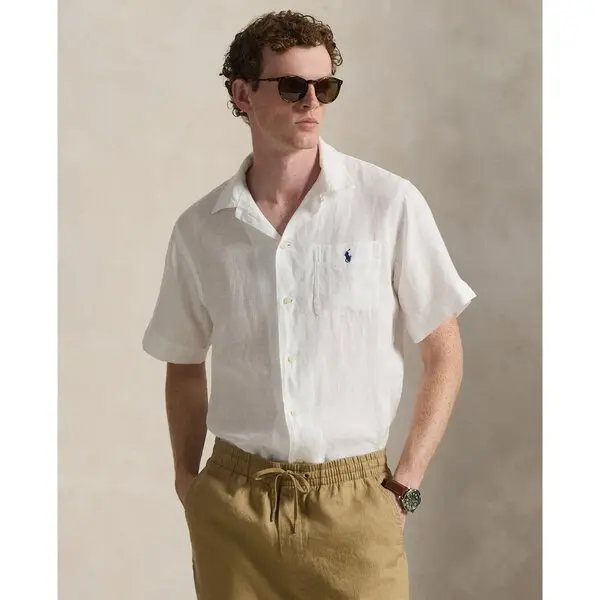 Ralph Lauren Classic Fit Linen Camp Shirt - White